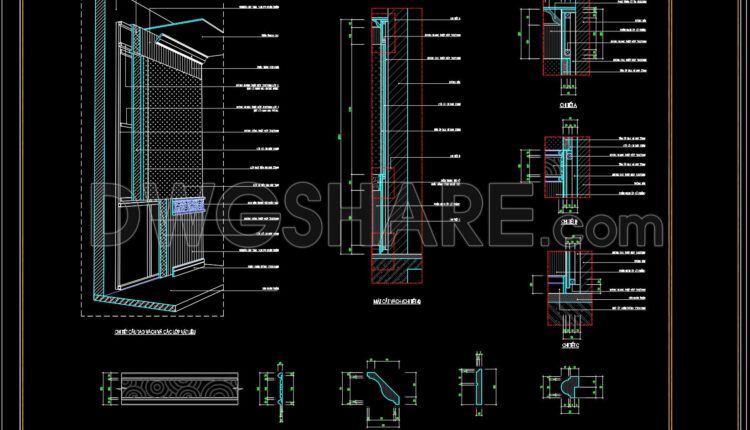 214. Detailed CAD drawing of the wall structure and layers of building ...