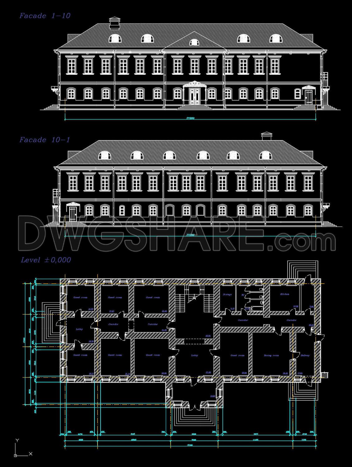 25. AutoCAD drawing of the Monastery design available for download