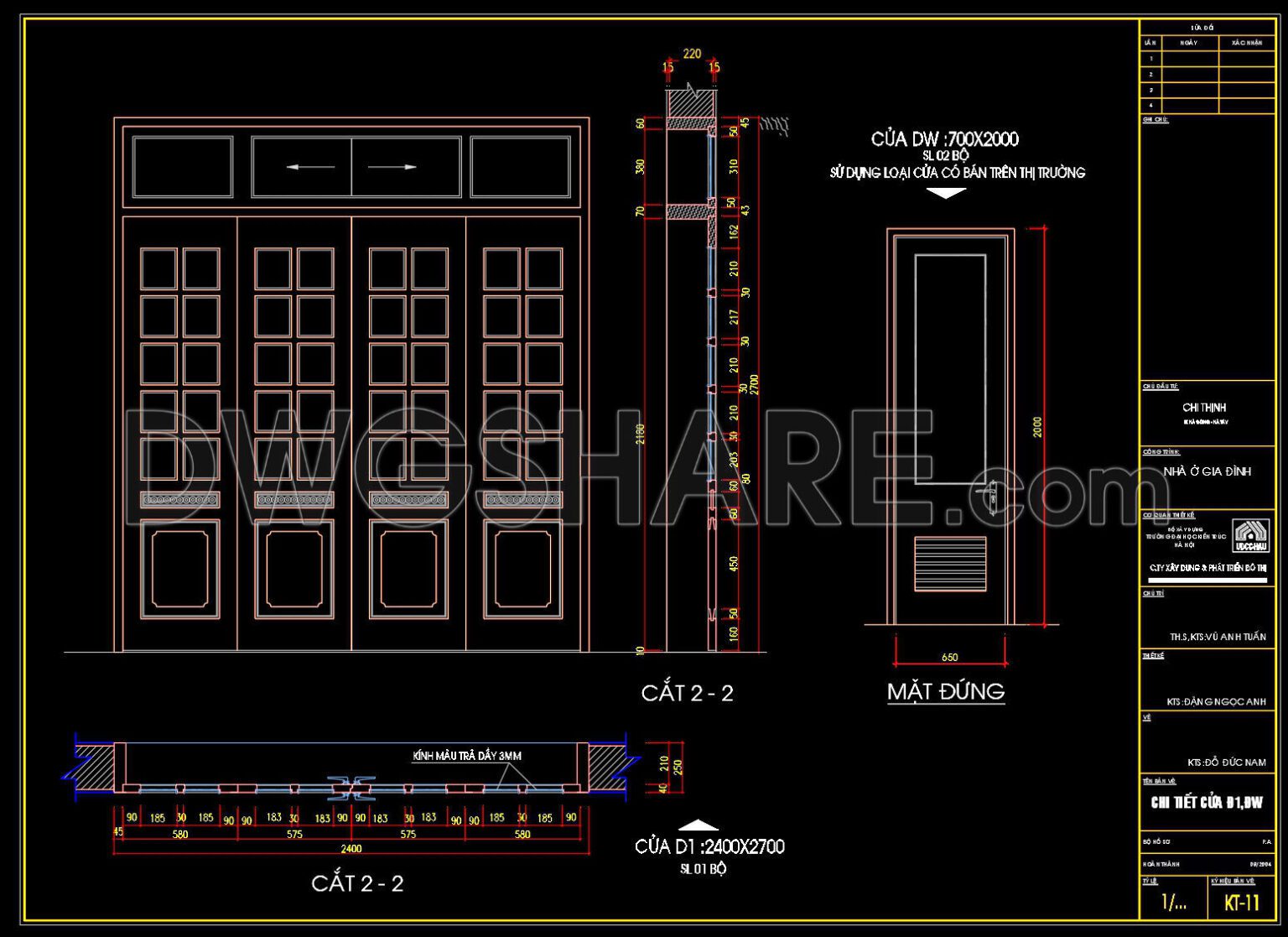 446.Detailed AutoCAD Drawings Of Doors For Download