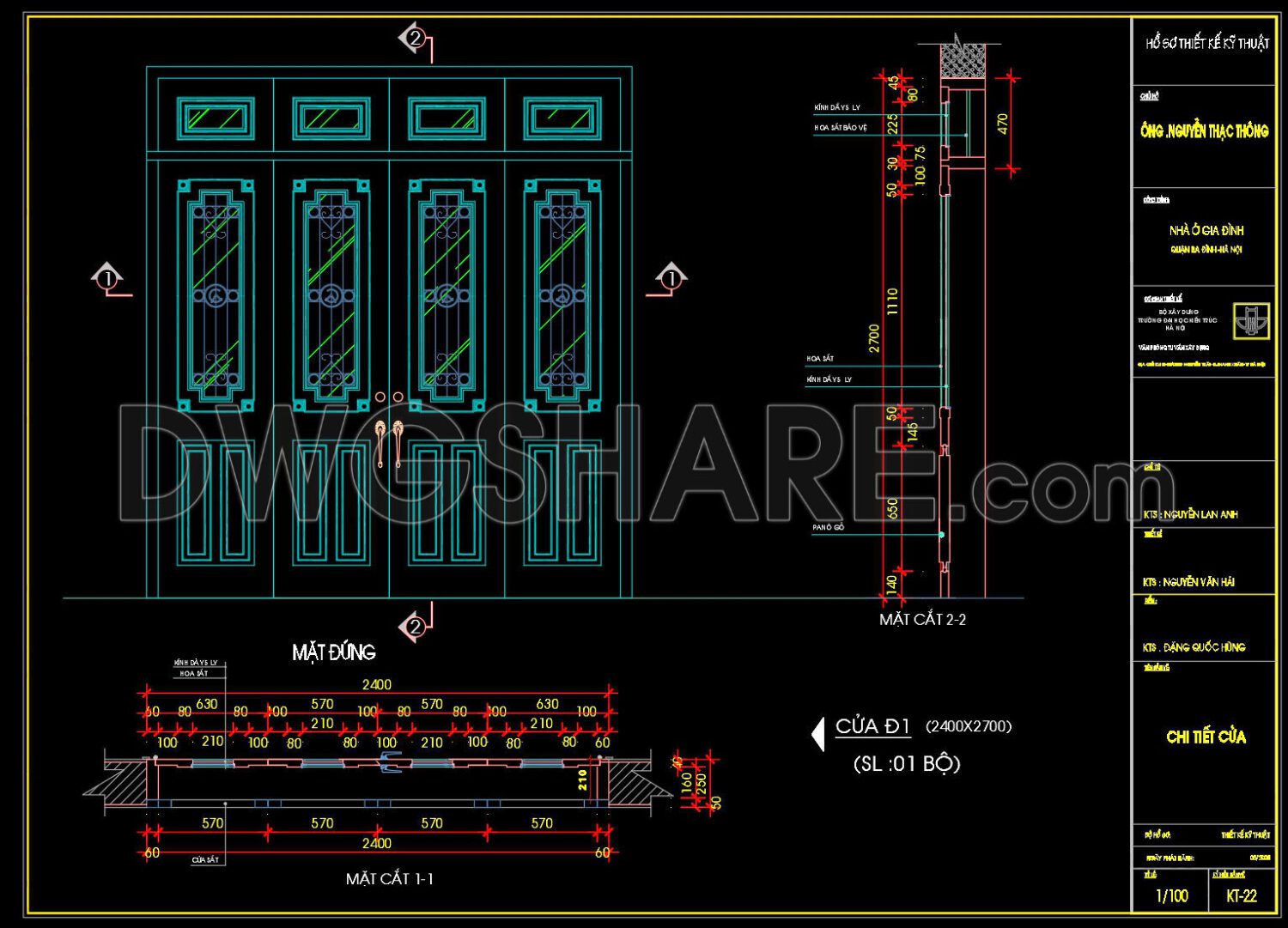 449.Detailed AutoCAD Drawings Of Doors, Windows For Download
