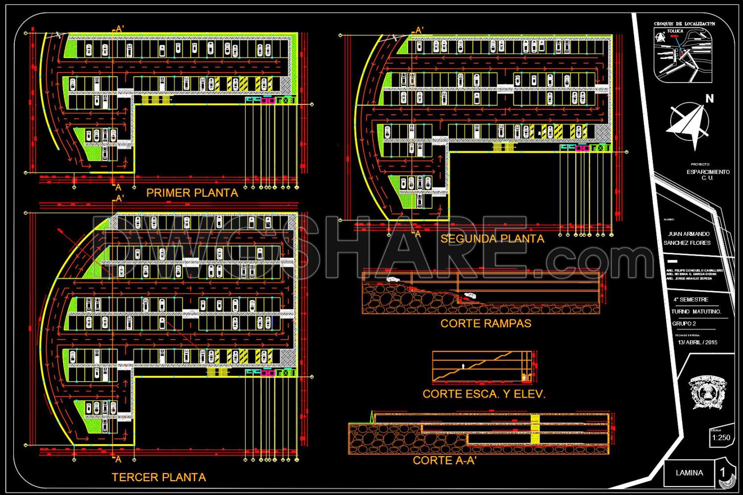 8. Download detailed CAD drawing of the public parking lot
