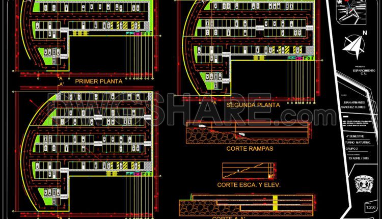 8. Download detailed CAD drawing of the public parking lot - Free Cad ...