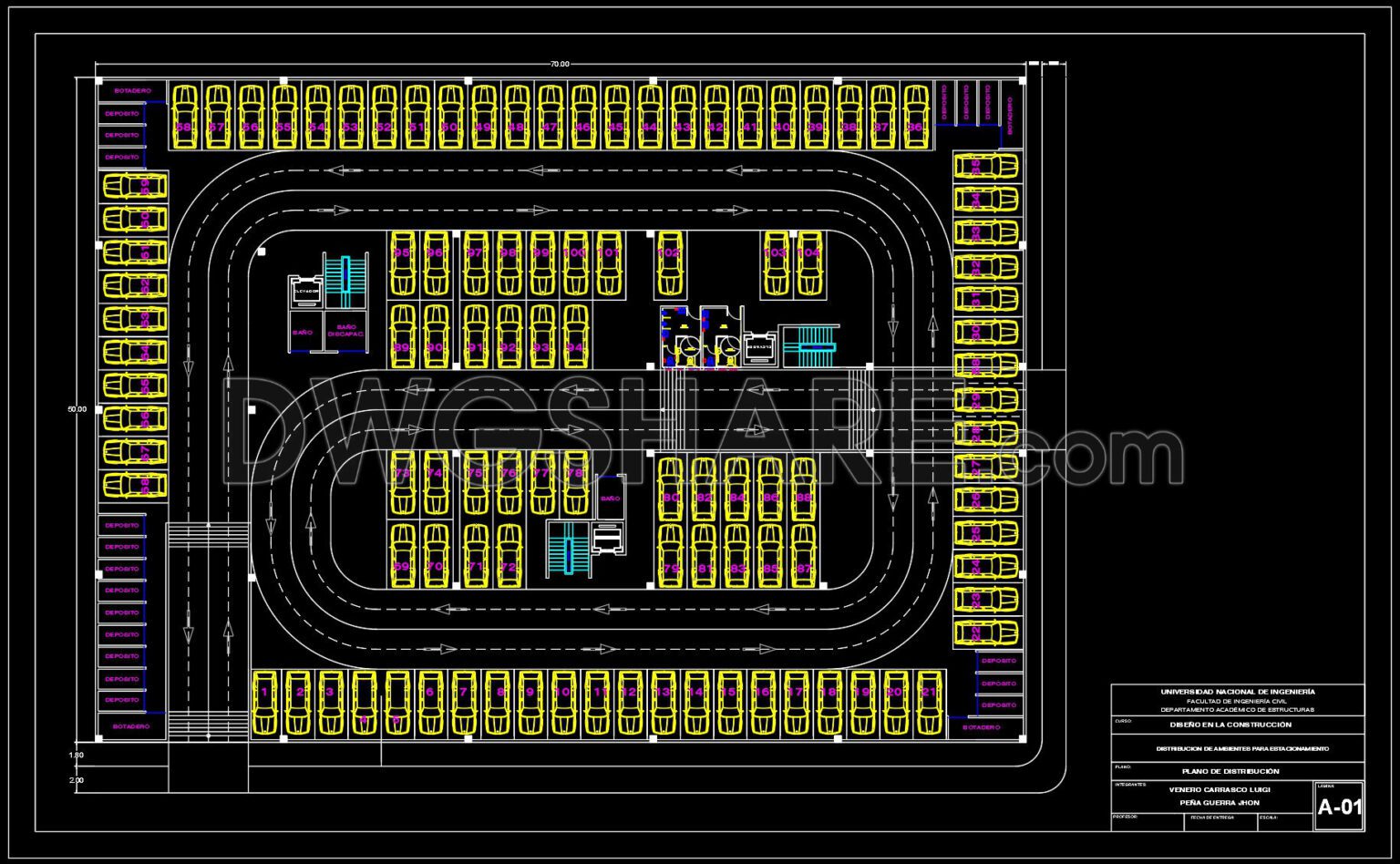 9. Download detailed CAD drawing of the public parking lot