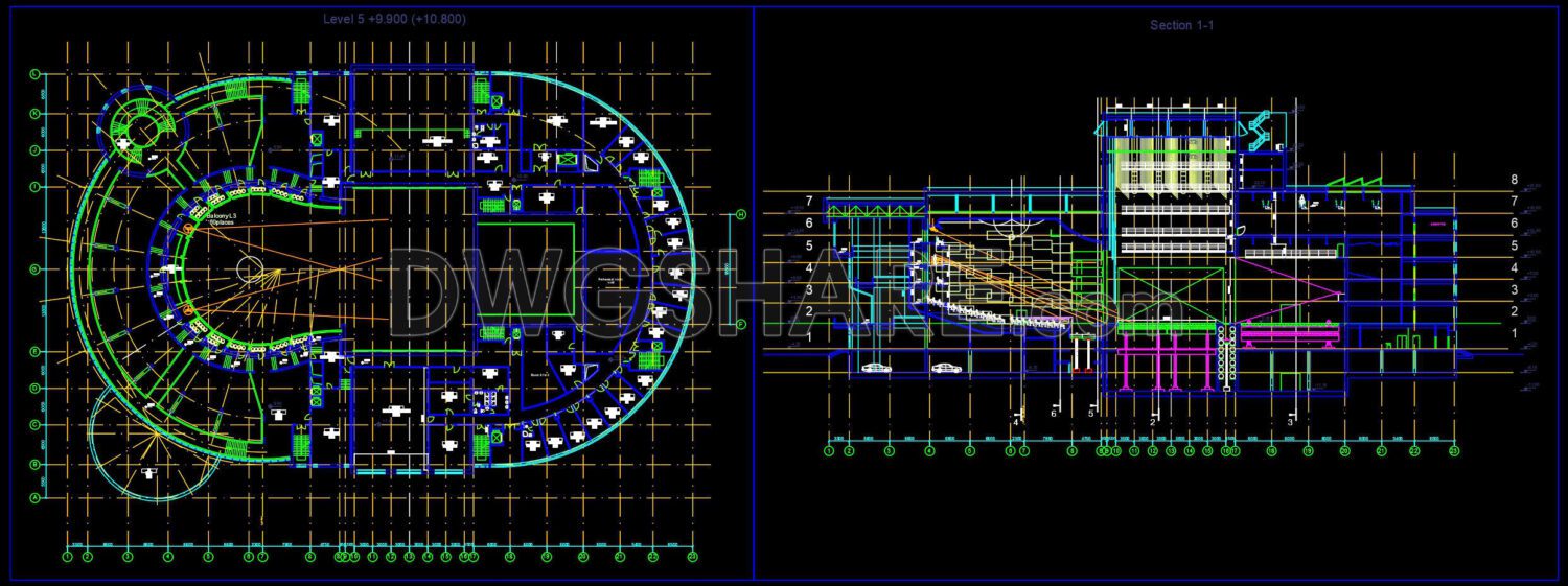 Autocad Drawings Of Opera House Details For Download | Free Cad Blocks ...