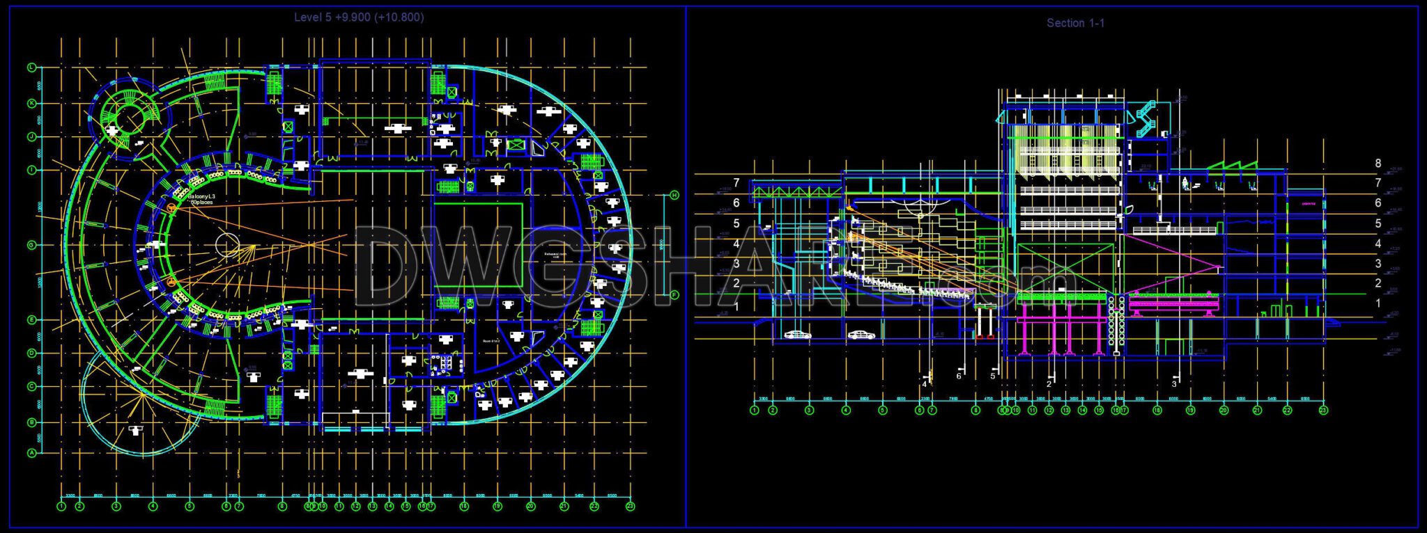 Autocad Drawings Of Opera House Details For Download | Free Cad Blocks ...