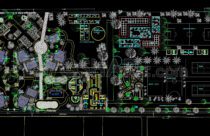 CAD layout plan of the functional arrangement for an integrated center ...