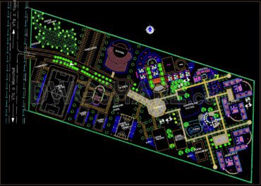 CAD layout plan of the functional arrangement for an integrated center ...