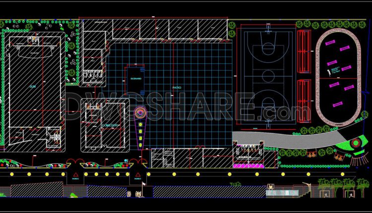 Cad drawings of Recreational and Sports Center For Free Download - Free ...