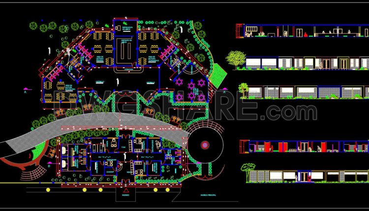 Cad drawings of Recreational and Sports Center For Free Download - Free ...