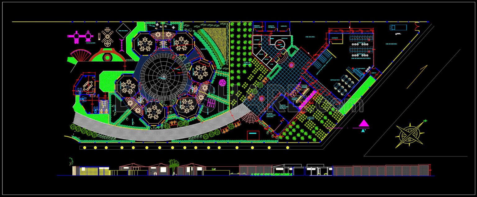 Cad drawings of Recreational and Sports Center For Free Download