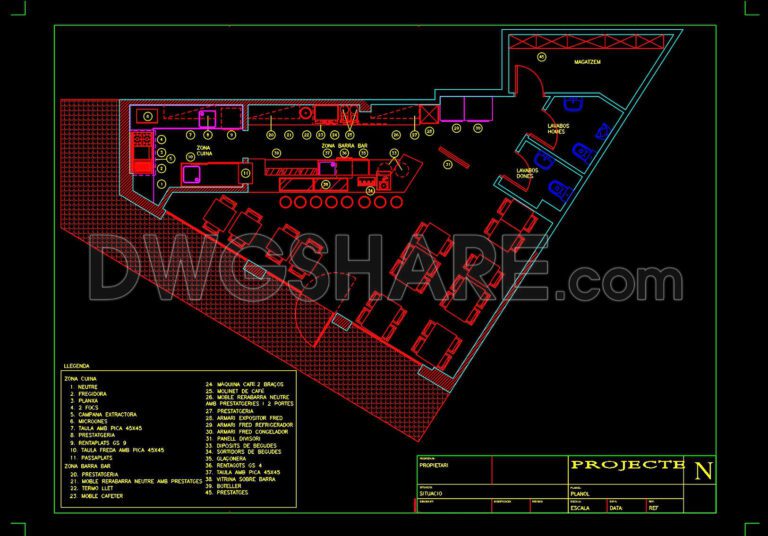 Compilation of CAD drawings for various projects such as restaurants ...