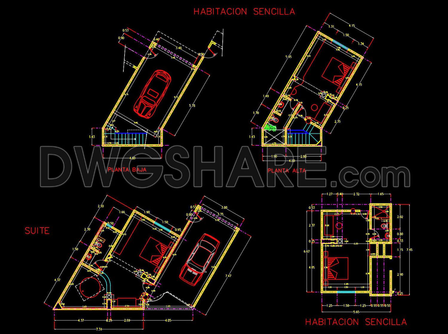 Compilation of CAD drawings for various projects such as restaurants ...