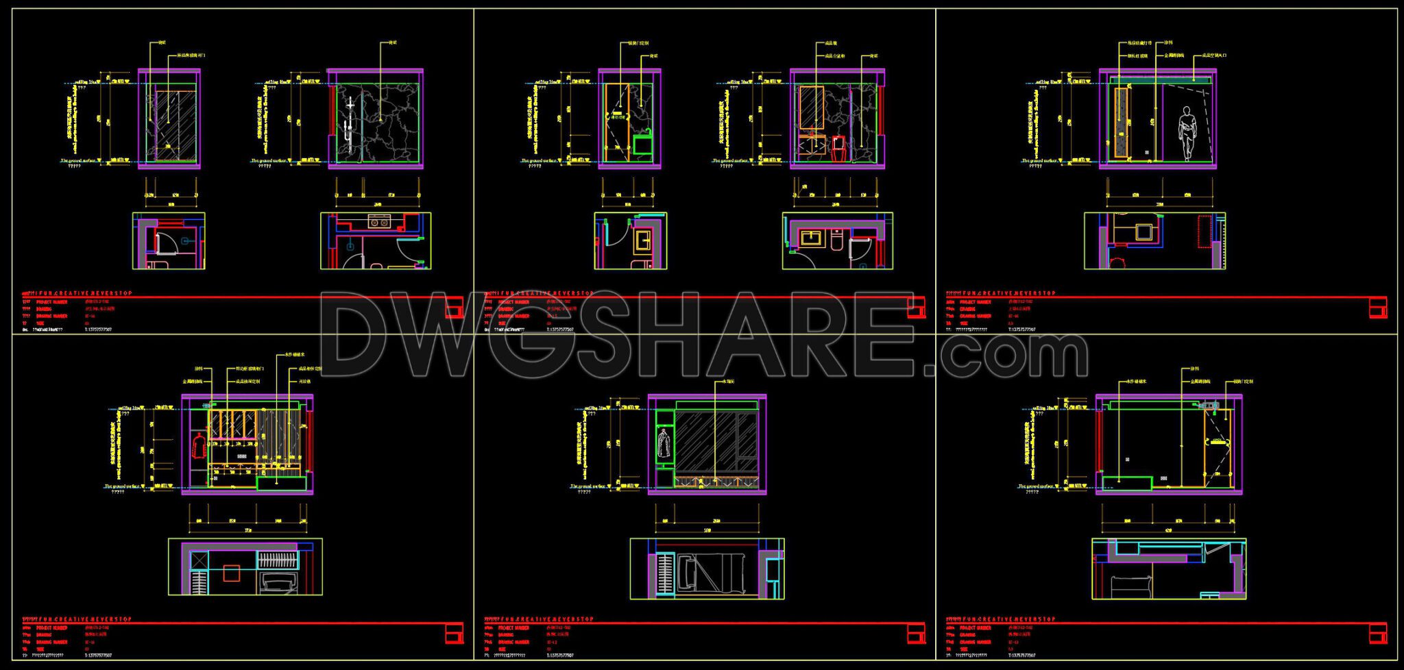 Detailed AutoCAD drawings for the design of a 125m2 apartment in a ...