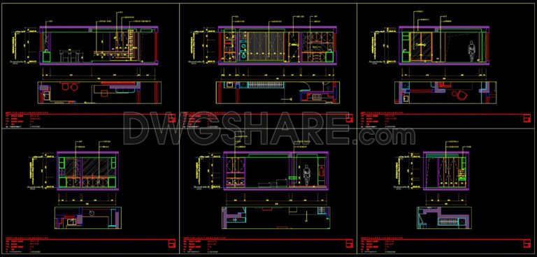 Detailed AutoCAD drawings for the design of a 125m2 apartment in a ...