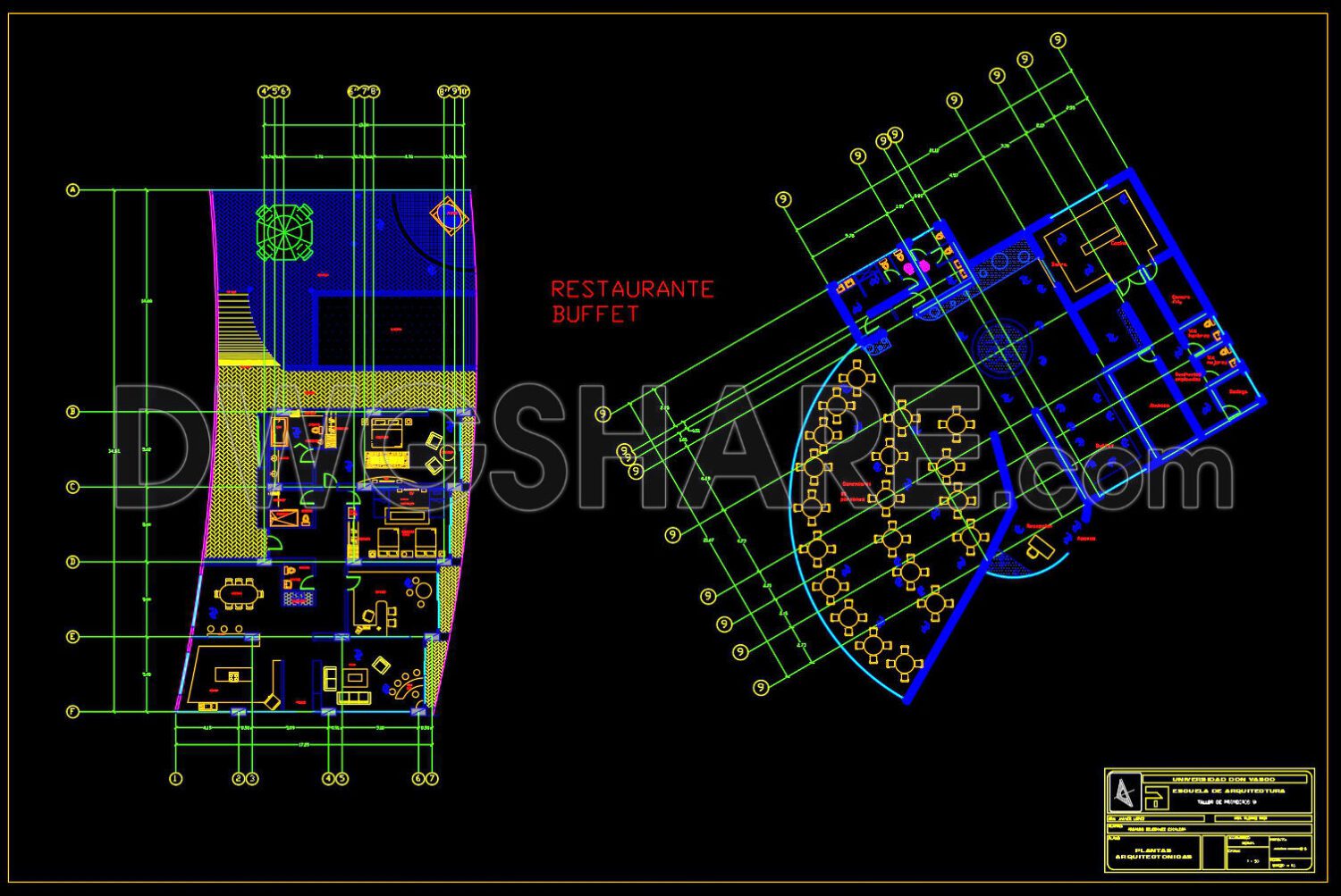 Included are AutoCAD drawings of the functional layouts for the hotel
