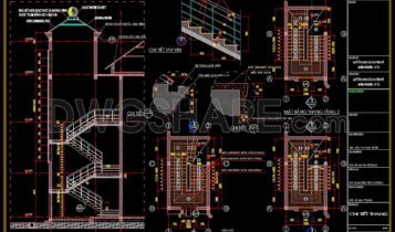 The detailed AutoCAD drawings of various types of staircases
