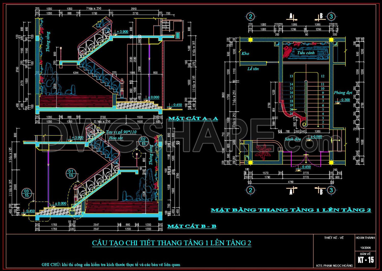 106. Detailed drawings of stairs in autocad file