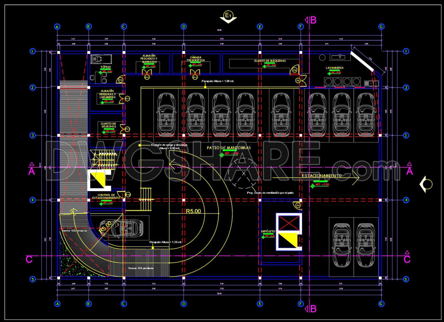 11. Download detailed CAD drawing of the public parking lot