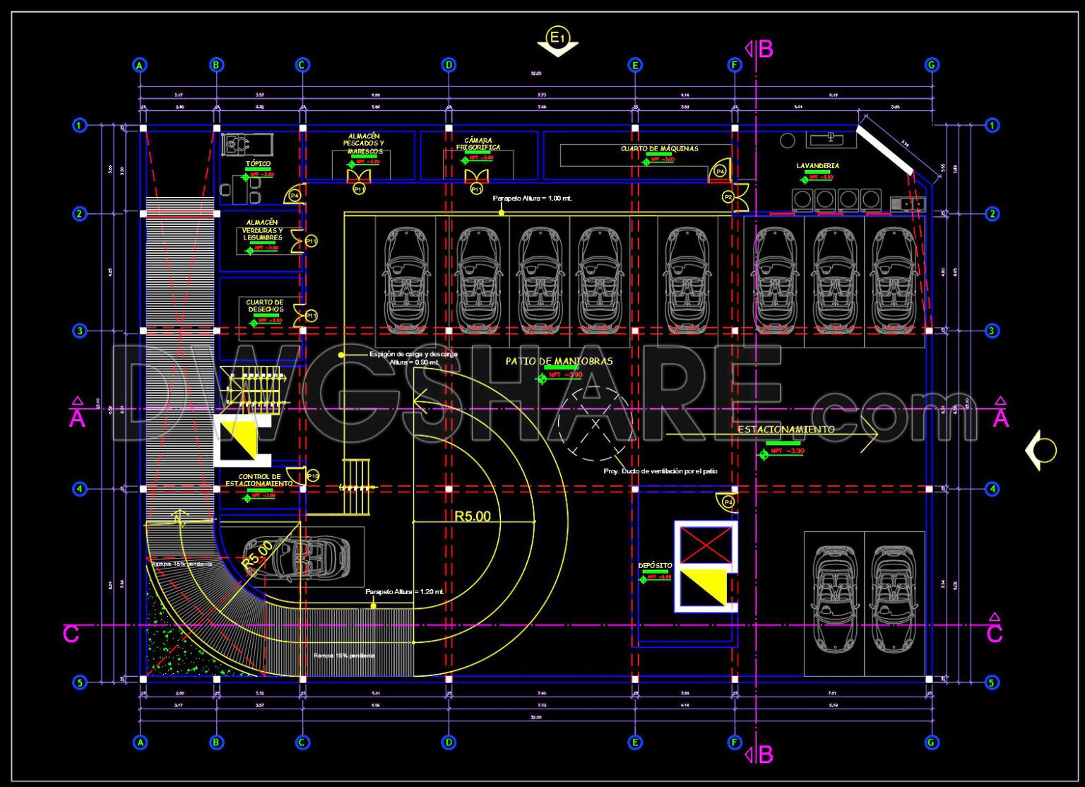 11. Download detailed CAD drawing of the public parking lot