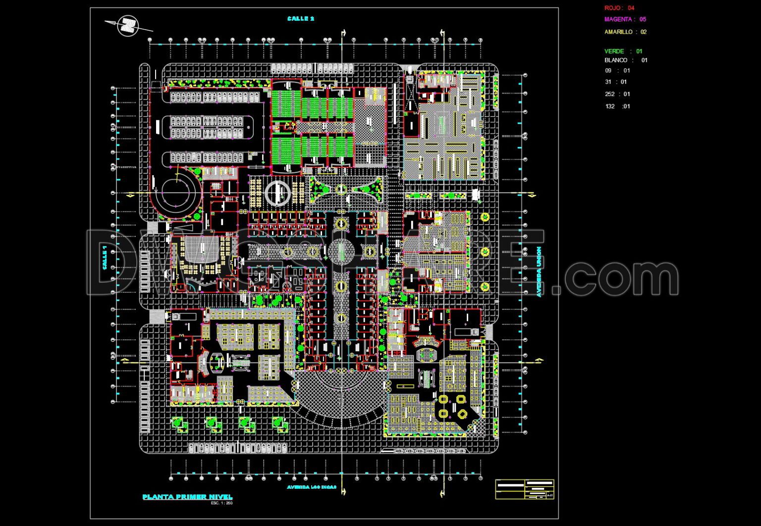 119. CAD drawing of the overall layout plan for a commercial complex