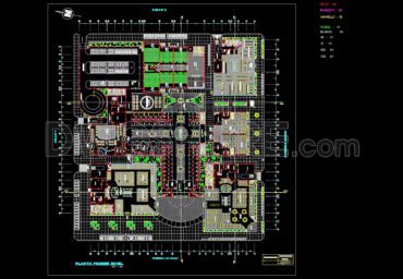 119. CAD drawing of the overall layout plan for a commercial complex