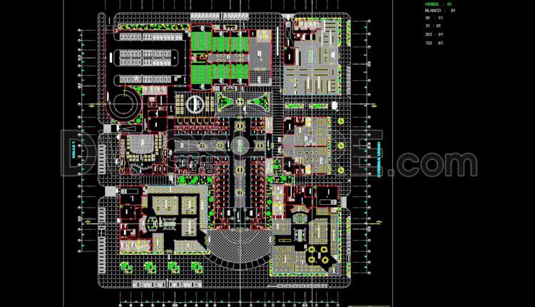 119. CAD drawing of the overall layout plan for a commercial complex ...
