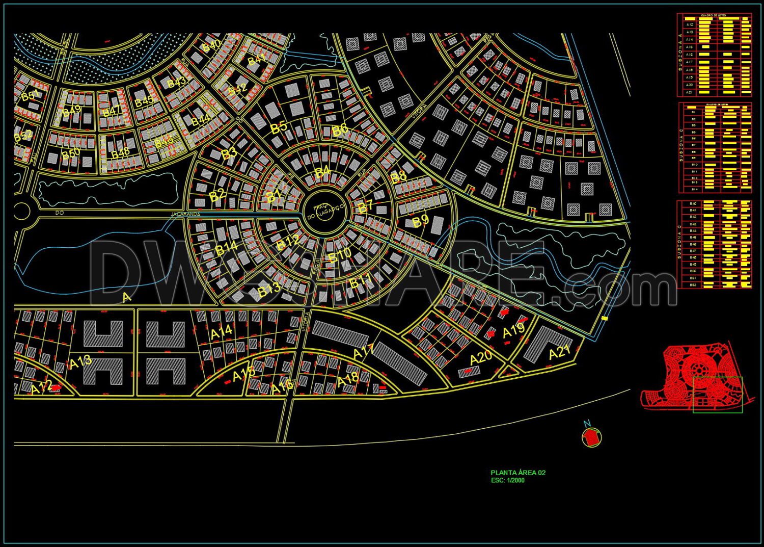 120. CAD drawing of the industrial park planning at a scale of 1-5000