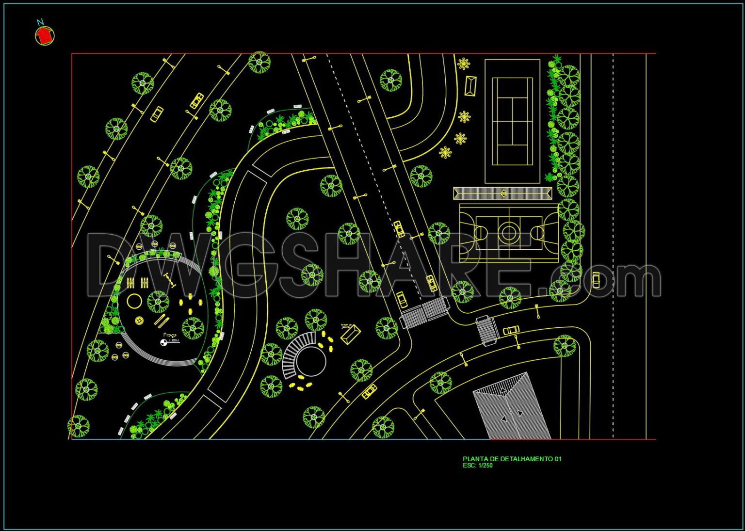 120. CAD drawing of the industrial park planning at a scale of 1-5000