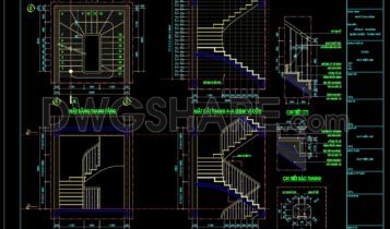 The detailed AutoCAD drawings of various types of staircases