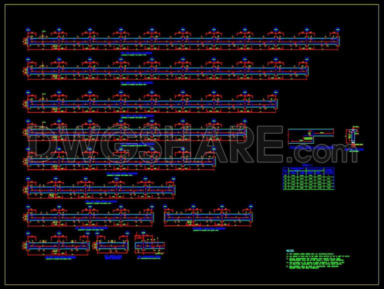 132. Autocad Drawing Of Typical Reinforcement Details of Beams For Download