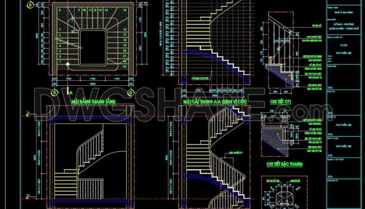 133.Detailed drawings of stairs in autocad file - Free Cad Blocks ...