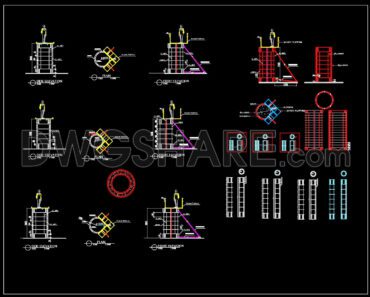 134. Cad Drawing Of Circular Column Scaffolding Details For Download