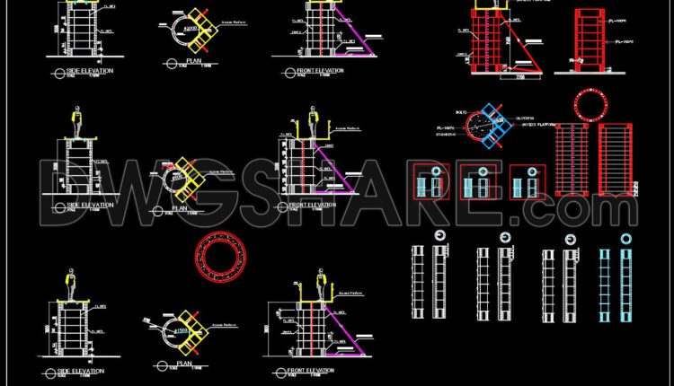 134. Cad Drawing Of Circular Column Scaffolding Details For Download ...