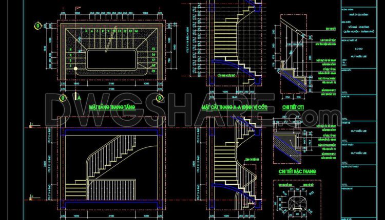 134. Detailed drawings of stairs in autocad file - Free Cad Blocks ...