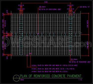 136. Cad Drawing Of Plan of Reinforced Concrete Pavement For Download