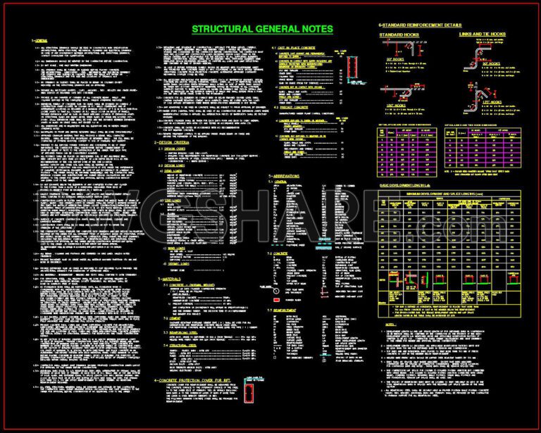 139. Cad Drawing Of Reinforced Concrete Structural General Notes For ...