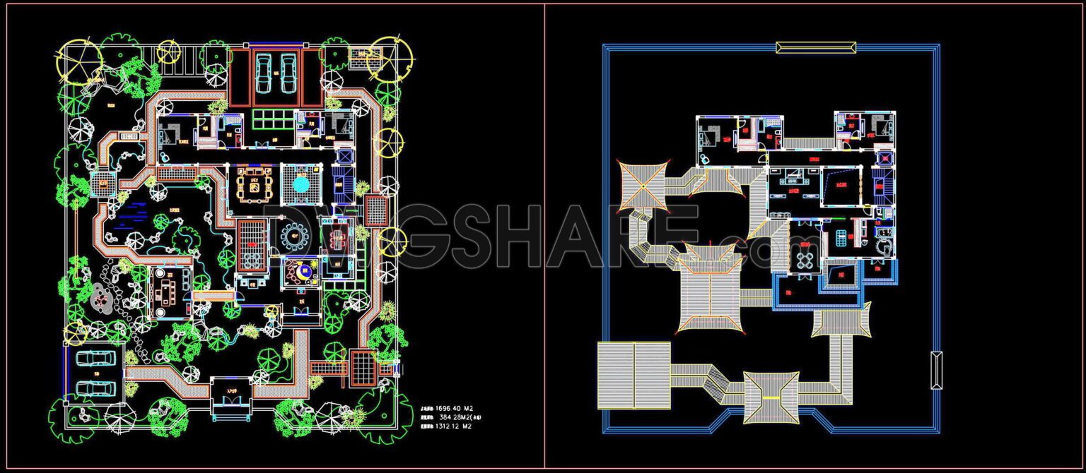 188. Functional layout plan for a villa garden project with an area of ...