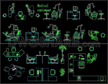 233. CAD drawings of medical equipment, hospital equipment