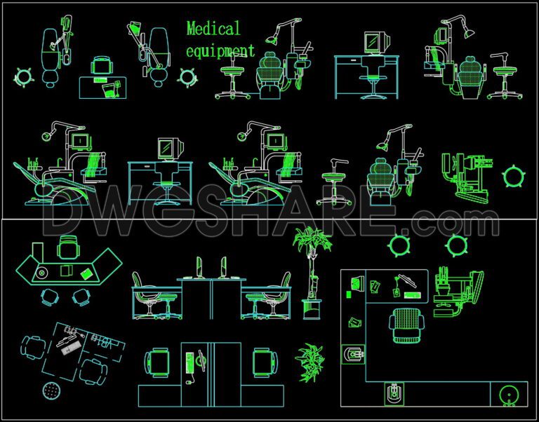 233. CAD drawings of medical equipment, hospital equipment
