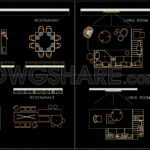 238. CAD blocks for spatial layout of living room and kitchen area ...