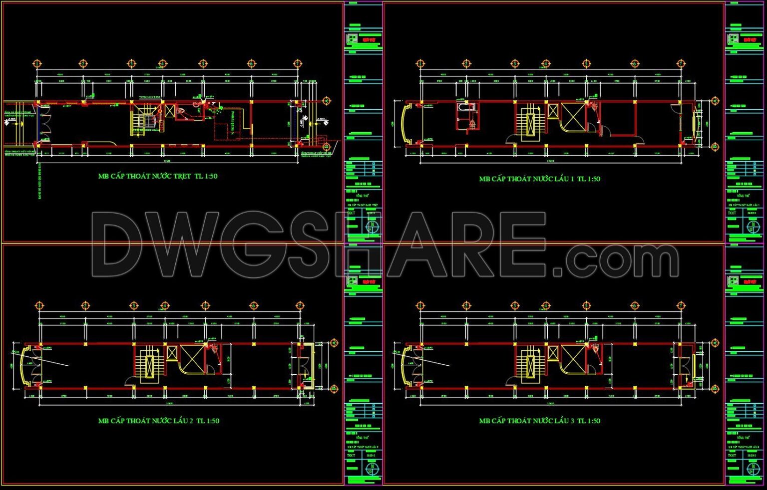 43. CAD drawings for designing the drainage system of a 5-story ...