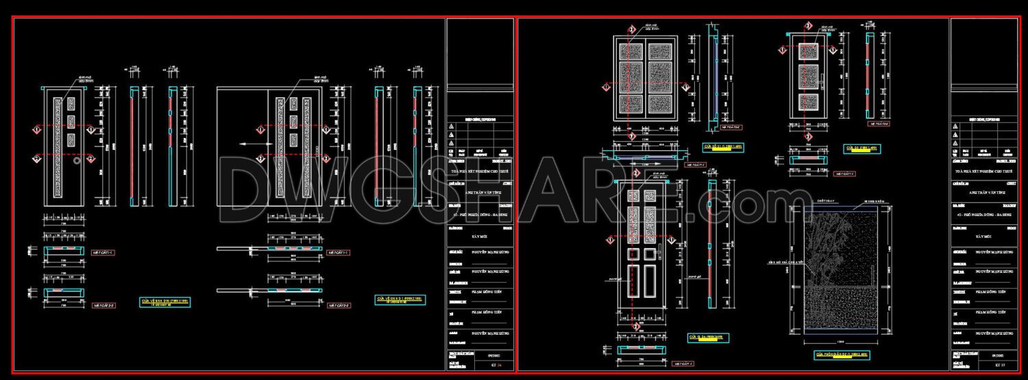 455.Detailed AutoCAD Drawings Of Doors, Windows For Download