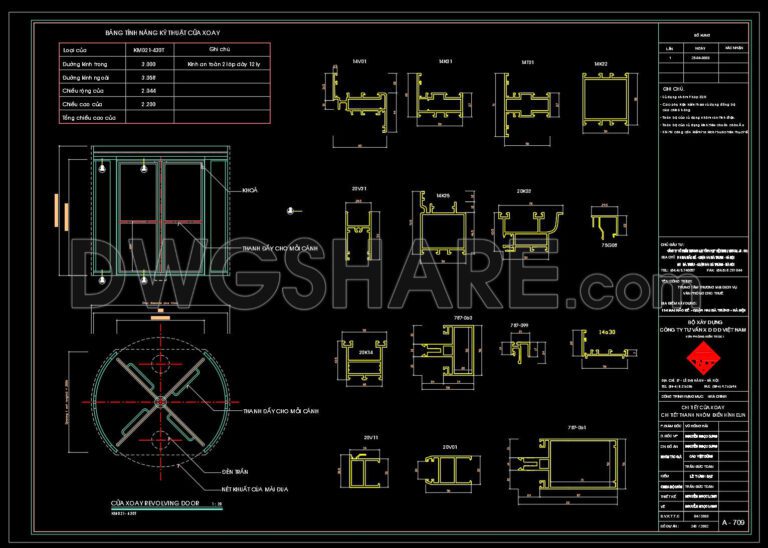 457. Detailed AutoCAD Drawing Of Revolving Door For Download