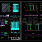 460. The CAD drawing details the construction of the aluminum door ...