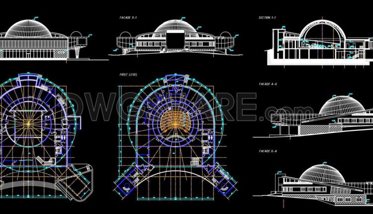 67. Autocad Drawing Of Planetarium For Download - Free Cad Blocks ...