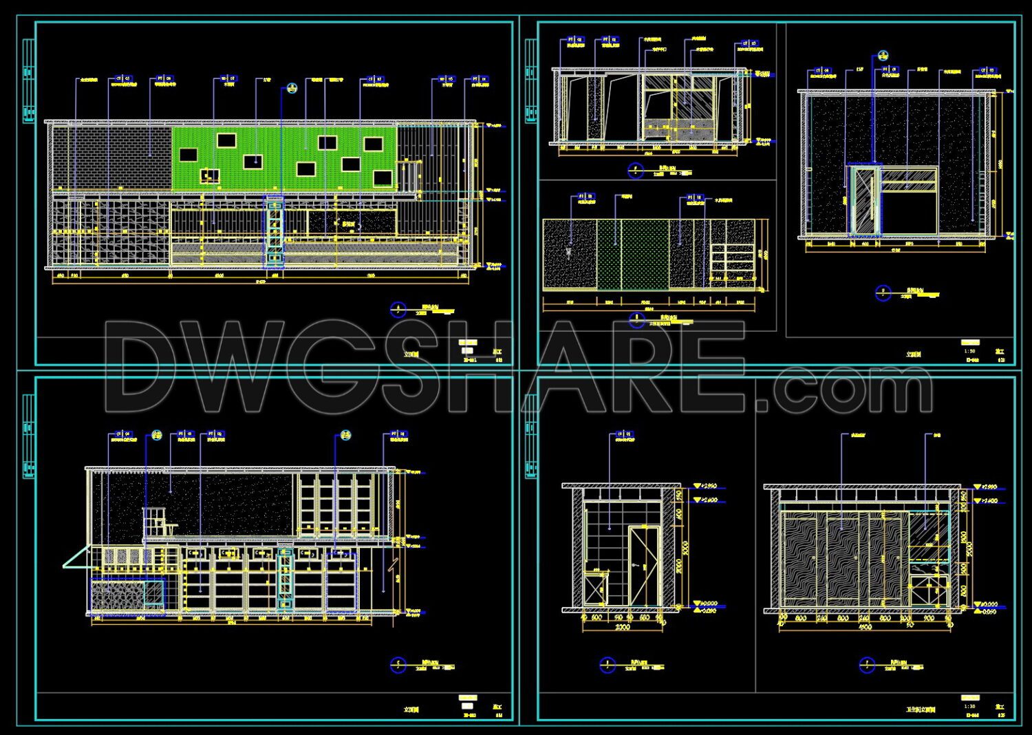 Download the detailed CAD drawing of the bakery restaurant design with ...