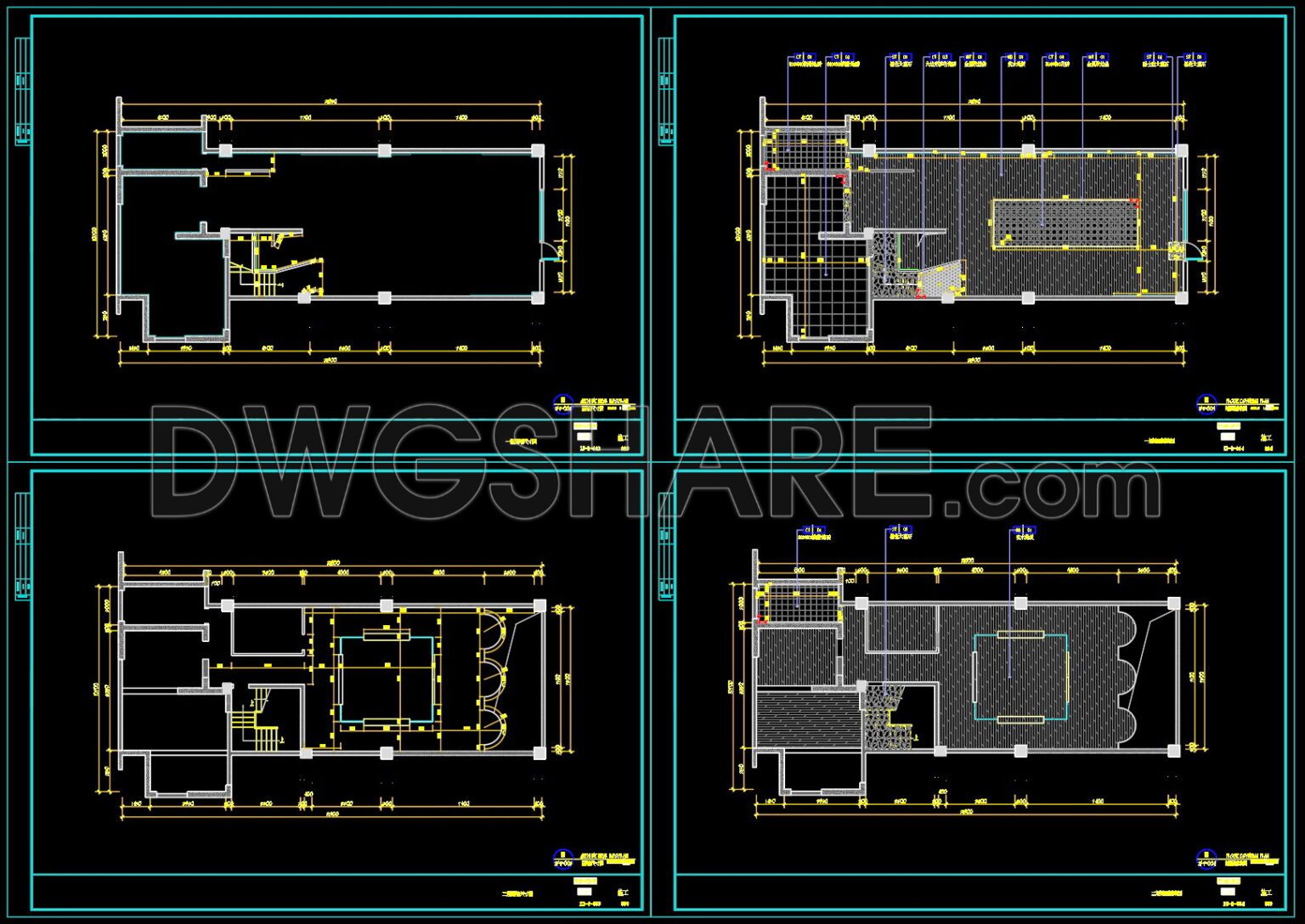 Download the detailed CAD drawing of the bakery restaurant design with ...