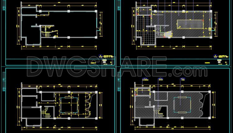 Download the detailed CAD drawing of the bakery restaurant design with ...