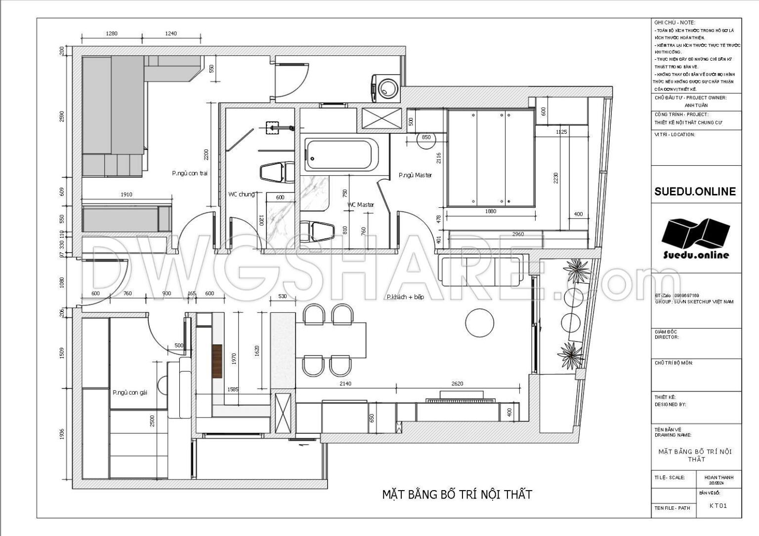 SketchUp Layout drawing for the interior design and construction of a 3 ...