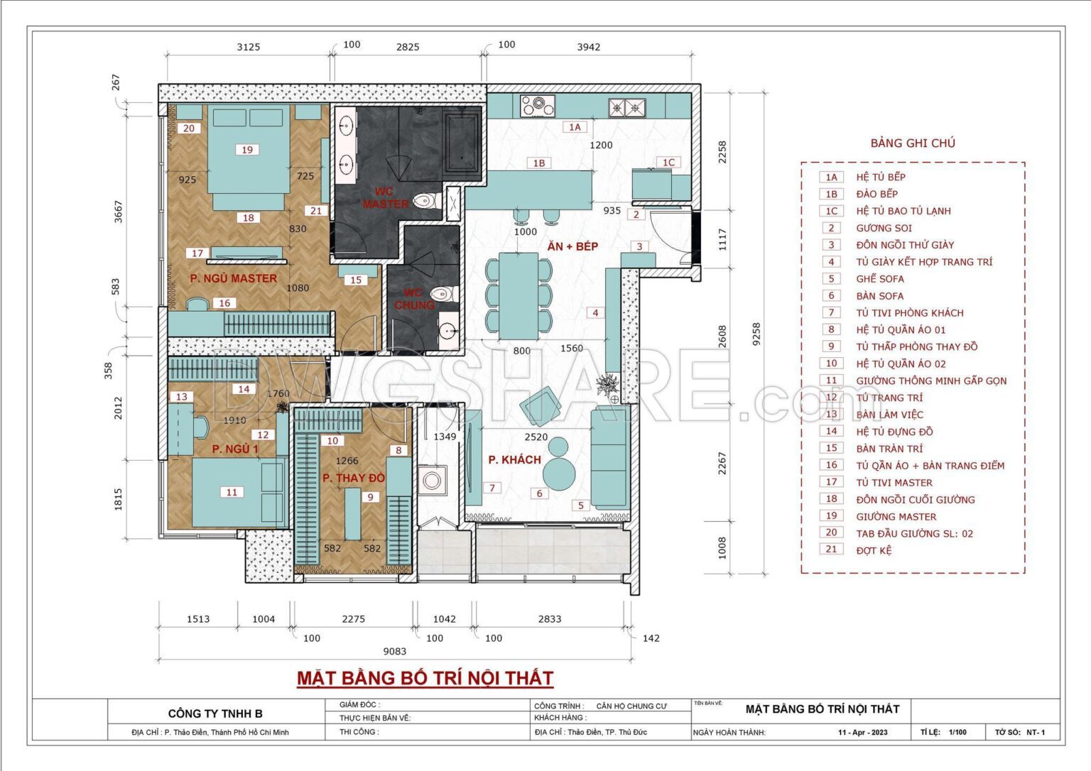 SketchUp Layout drawing for the interior design and construction of a ...